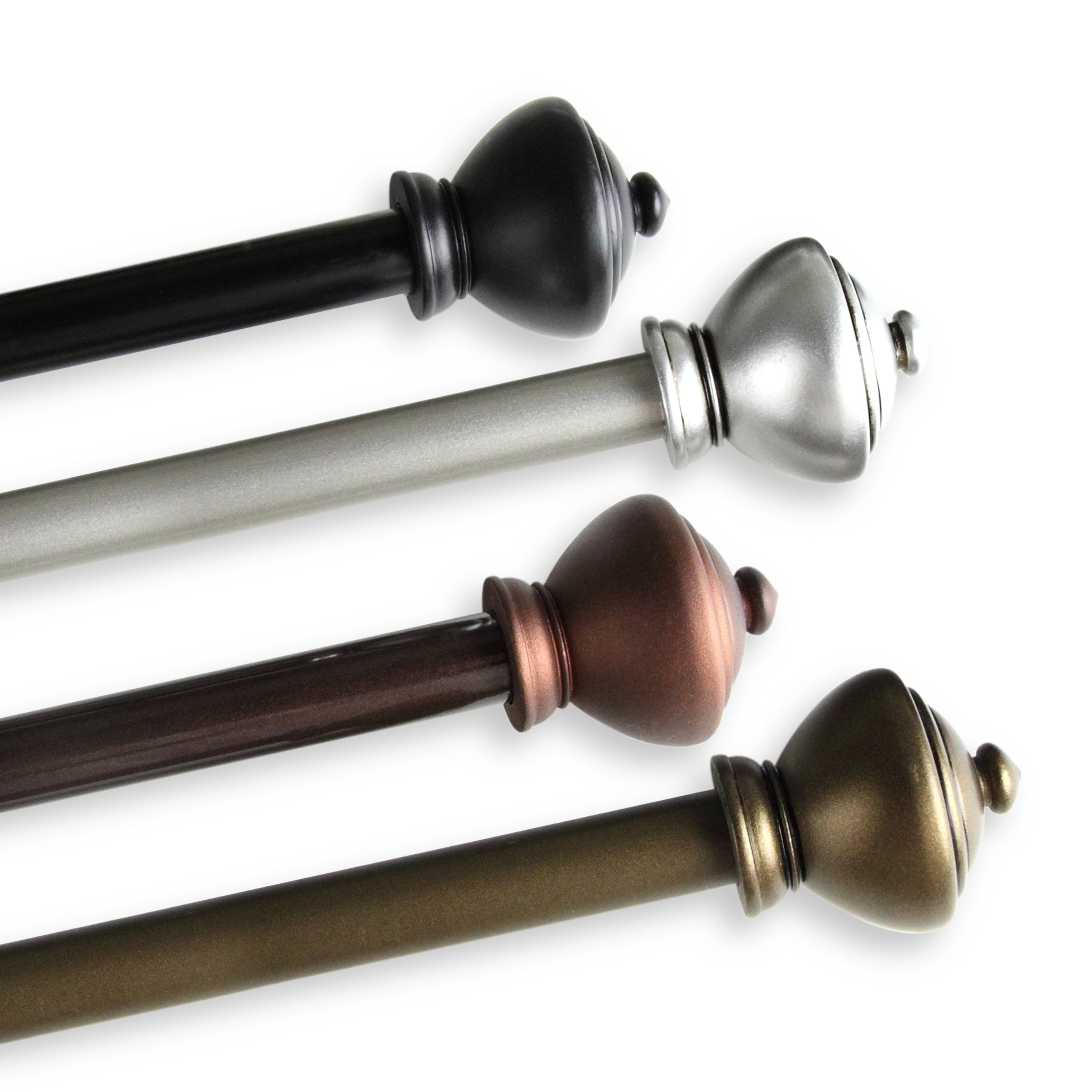 Central Design 5709-842 0.625 in. Aria Curtain Rod with 84 to 120 in ...