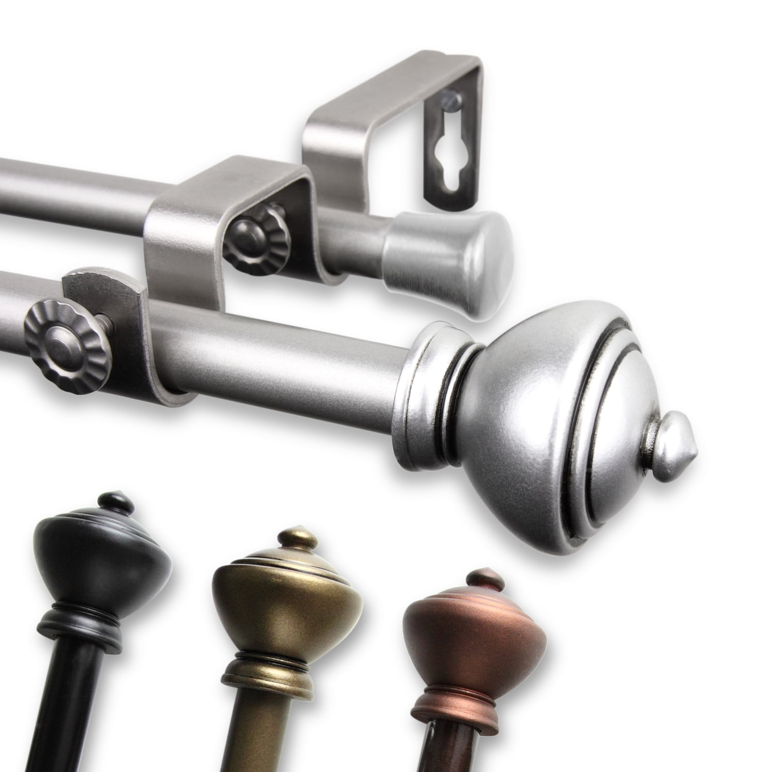 Central Design 5710-282D 0.625 in. Jayden Double Curtain Rod with 28 to ...