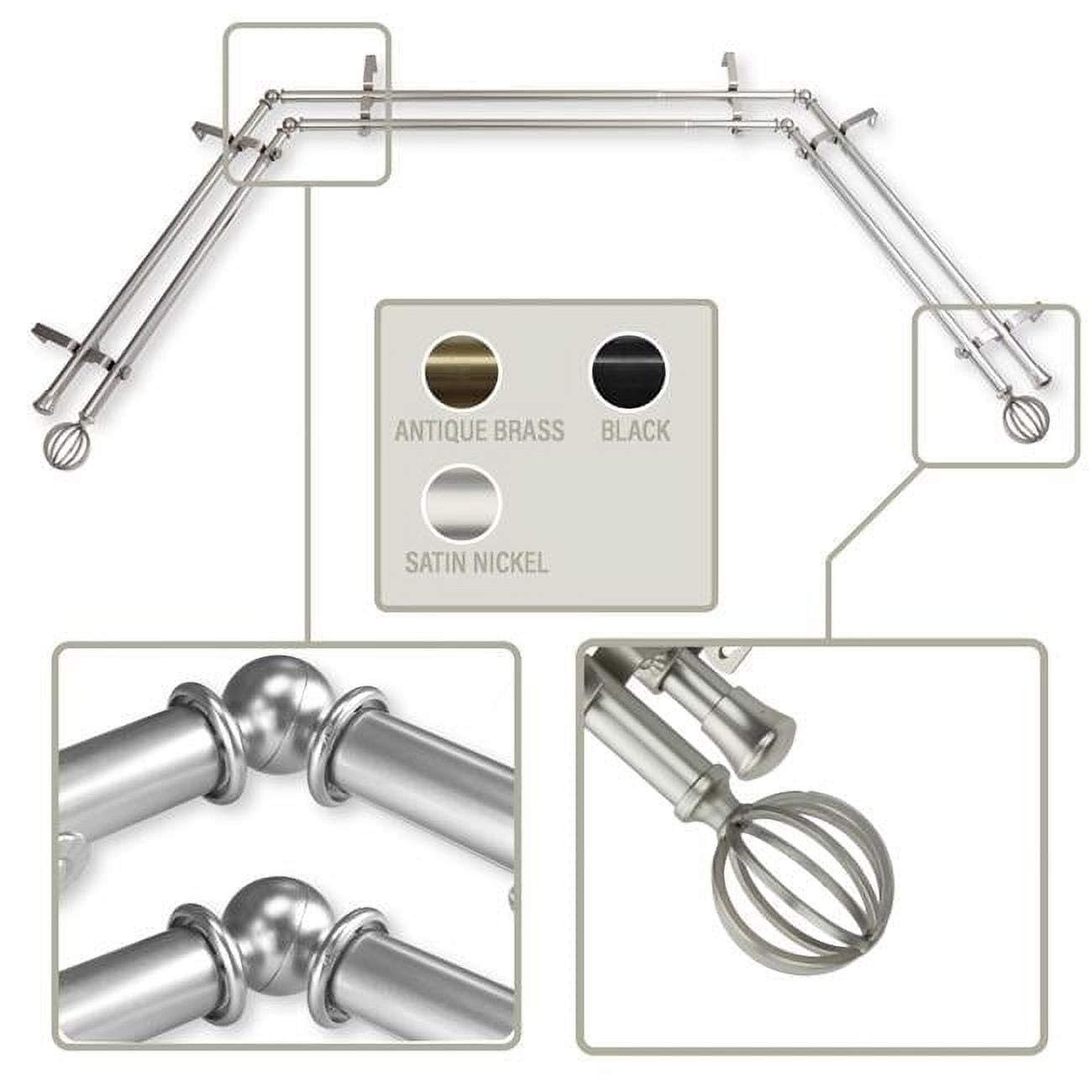 Central Design ABAY-62-5D 0.8125 in. Crate Bay Window Double Curtain ...