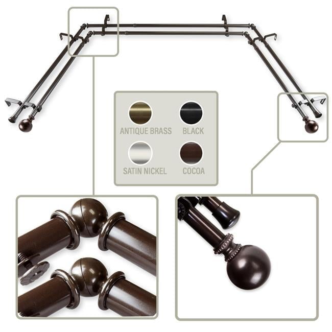 Central Design ABAY-83-7D 0.8125 in. Julian Bay Window Double Curtain ...