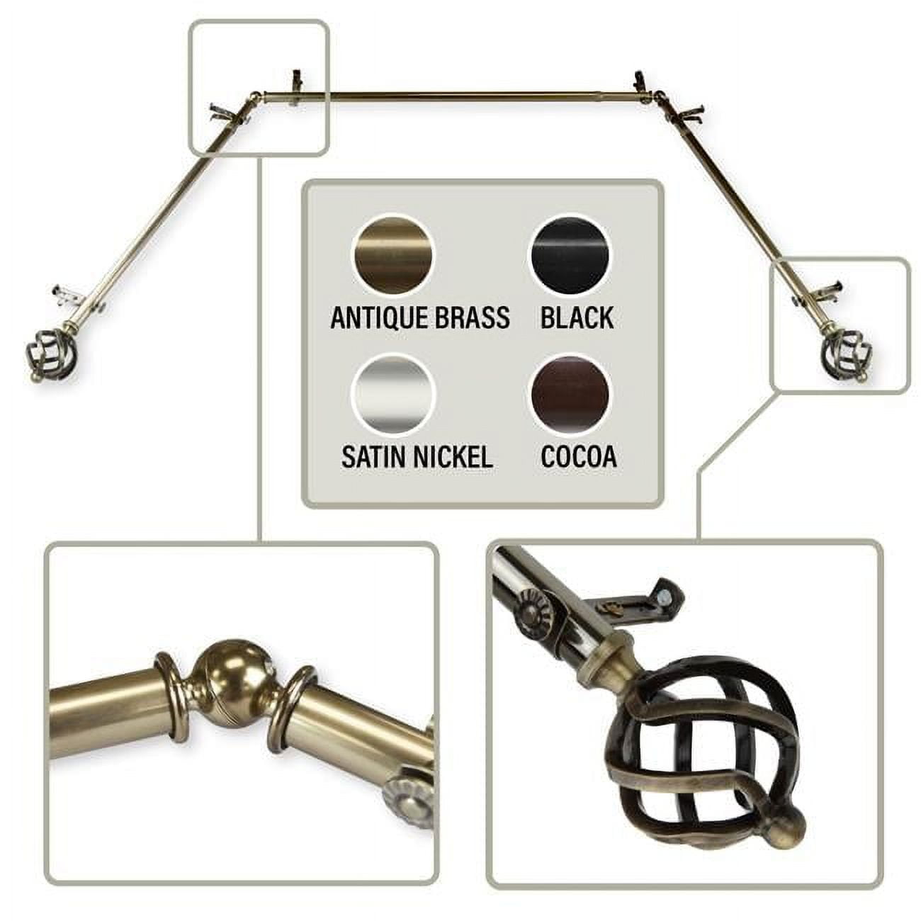 Central Design ABay-42-4 0.8125 in. Giro Bay Window Curtain Rod with ...