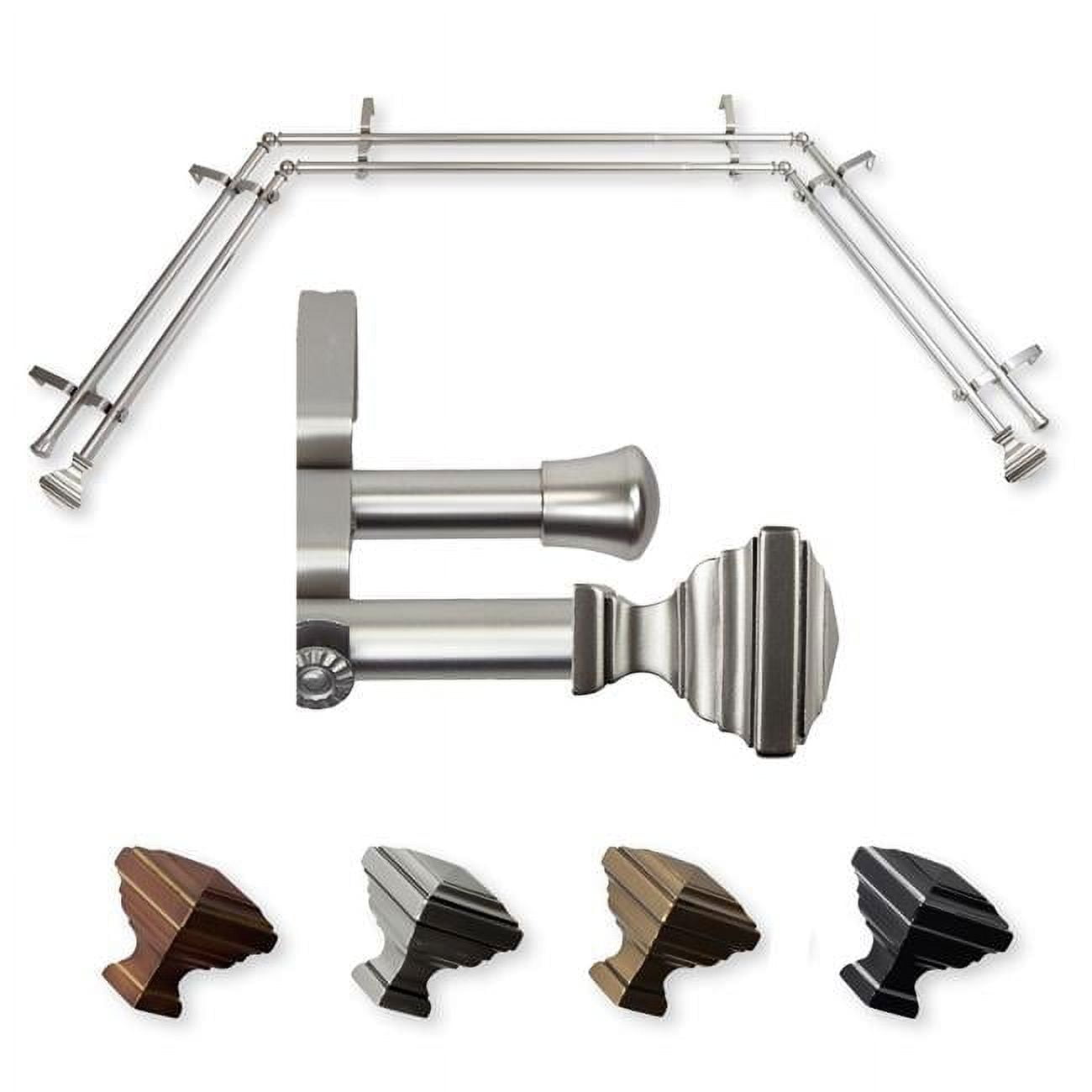 Central Design ABay-81-5D 0.812 in. Dia. Kira Bay Window Double Curtain ...