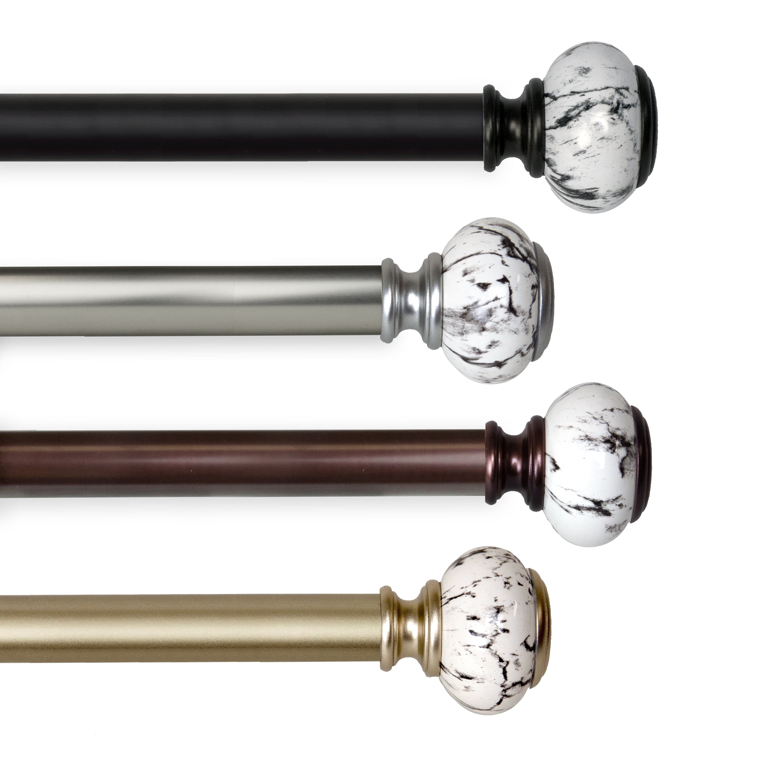 Central Design Products 1" Classic Single Curtain Rod, Silver - Walmart.com