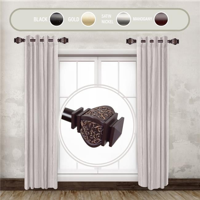Central Design SIDE100-14-6 1 in. Harrison Side Curtain Rod Set for 12 ...