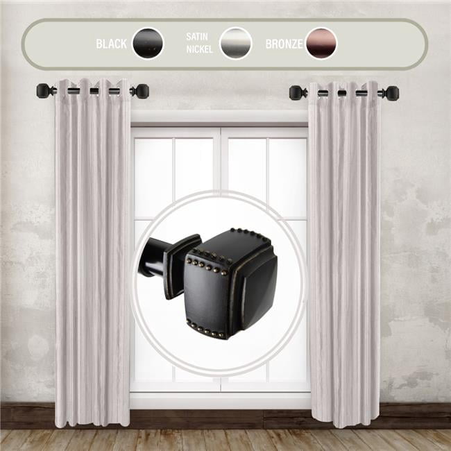 Central Design SIDE100-27-2 1 in. Studded Side Curtain Rod Set for 12 ...