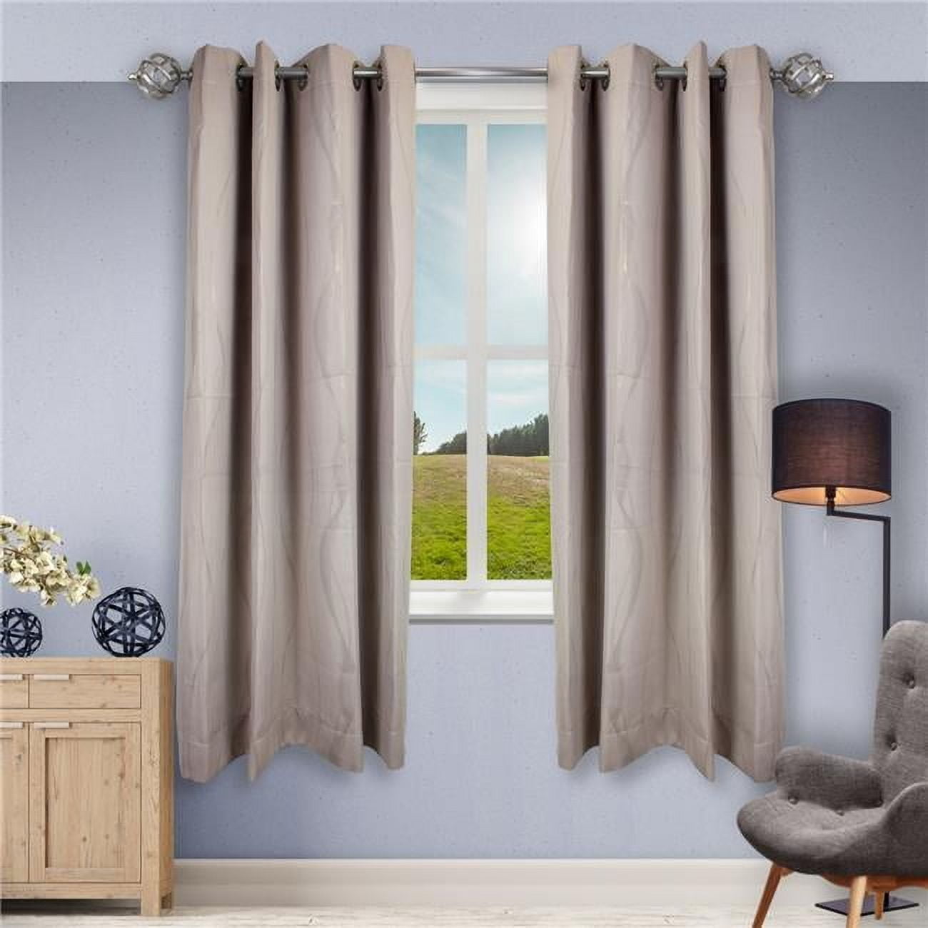 Central Design T44-056063 63 x 56 in. Dia. Curtain Panels, Cedar ...