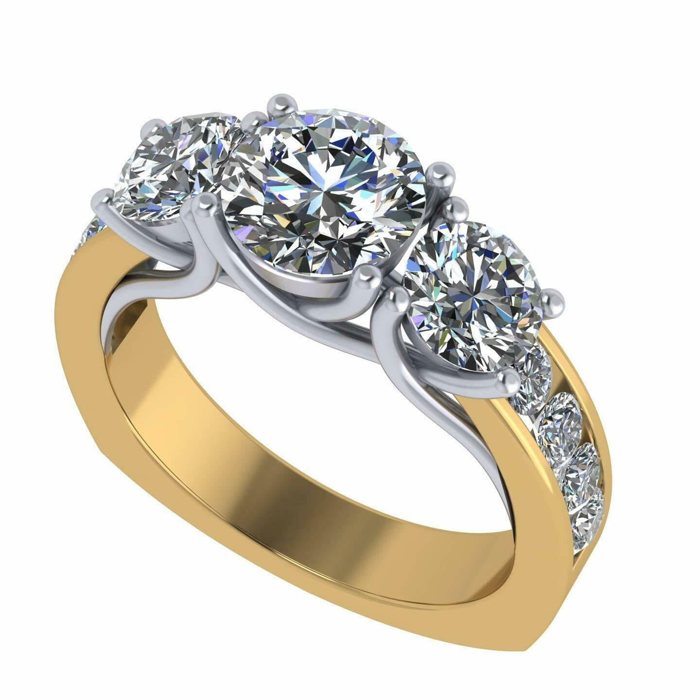 Central Diamond Center Lucita Style CZ 3 Stone Ring 2.50ctw - 10k ...