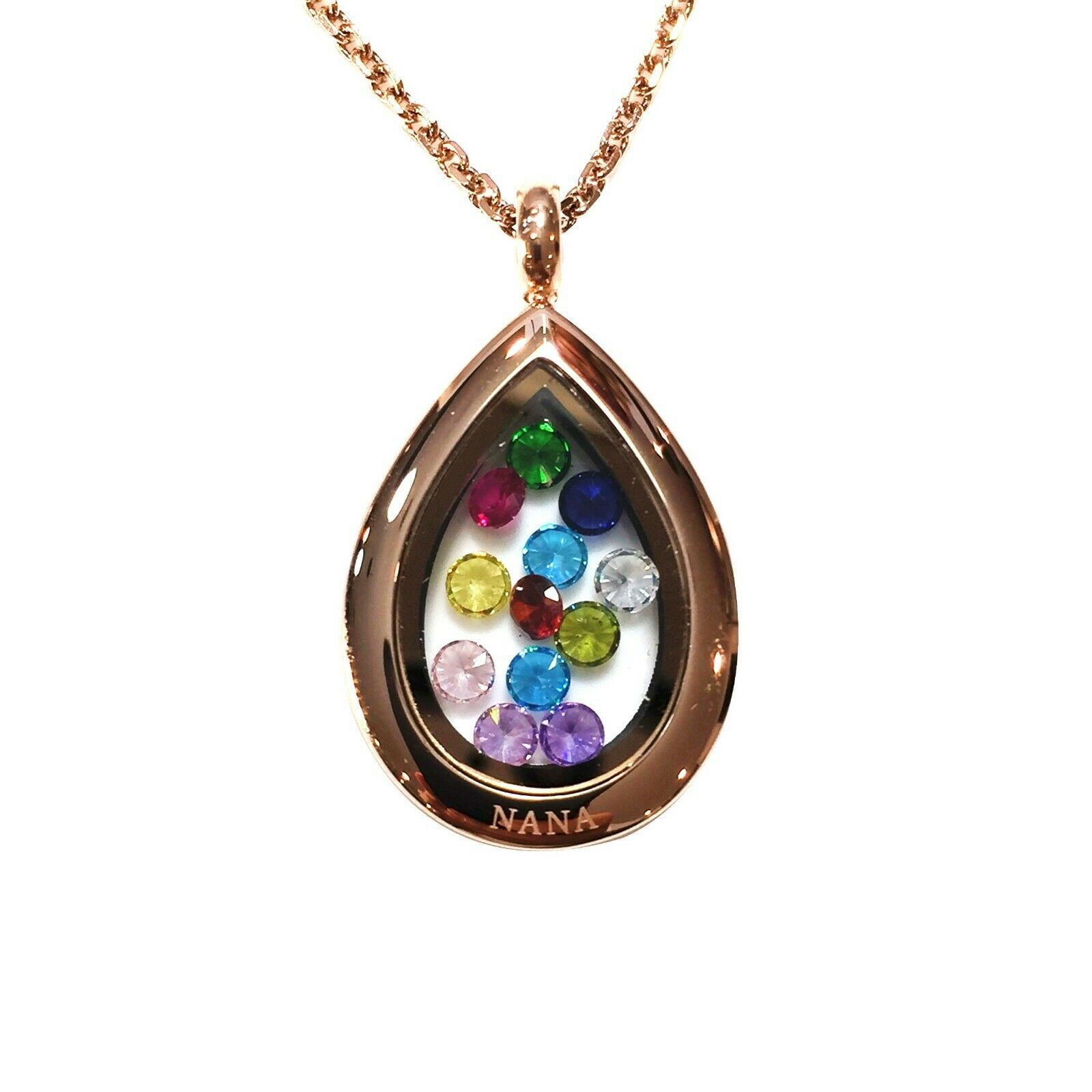 Central Diamond Center Stainless Steel Mother's Locket Pendant (Jan-Dec ...