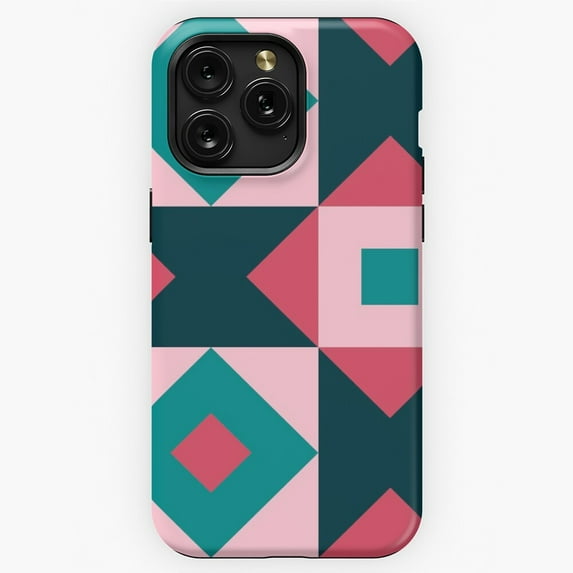 Central Diamond Geometric Pattern iPhone Case 17 11 12 13 14 15 16 Pro ...