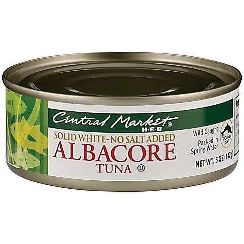 Central Market No Salt Added Solid White Albacore Tuna, 5 oz Package ...