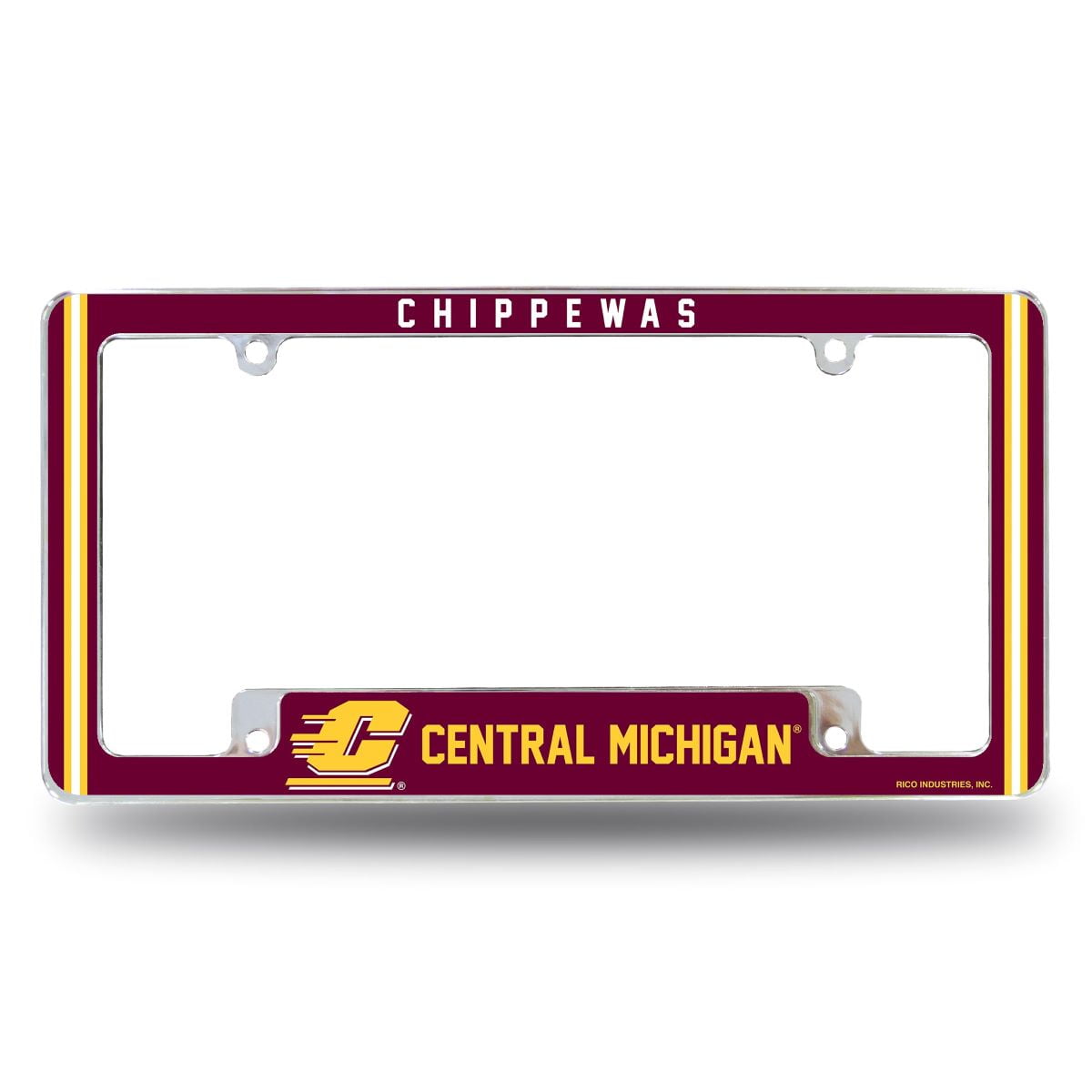 Central Michigan NCAA Chippewas Chrome Metal License Plate Frame with ...
