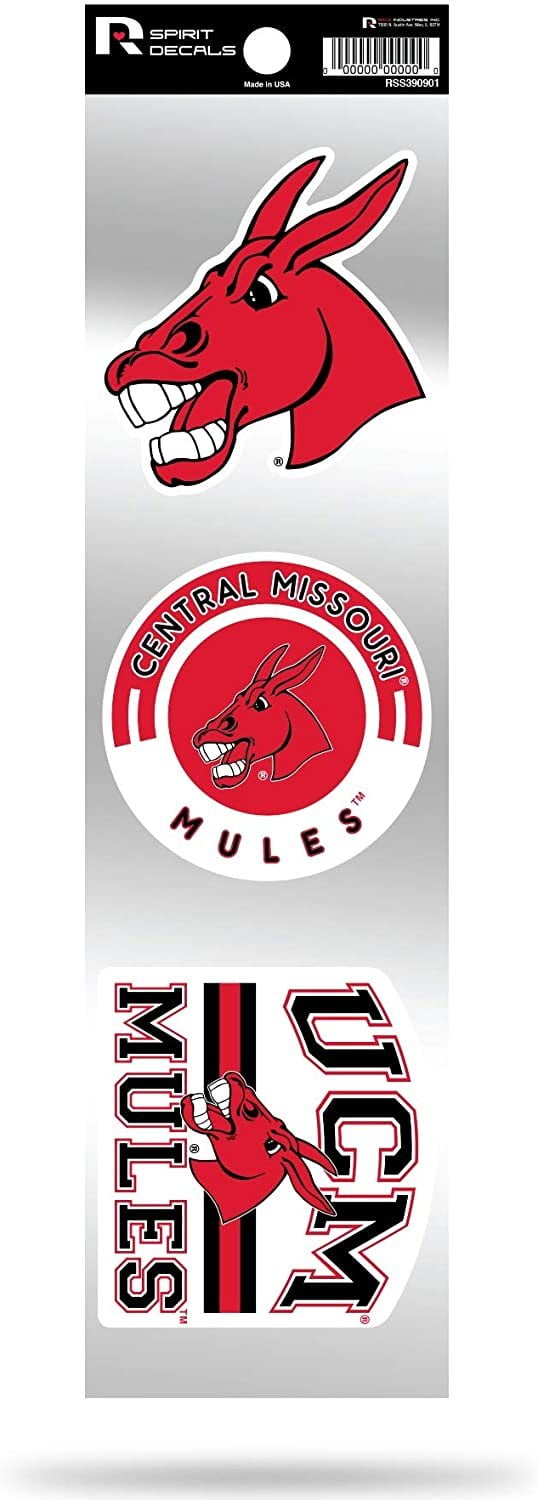 Central Missouri Mules UCM Triple Retro Throwback Spirit Decals Flat ...