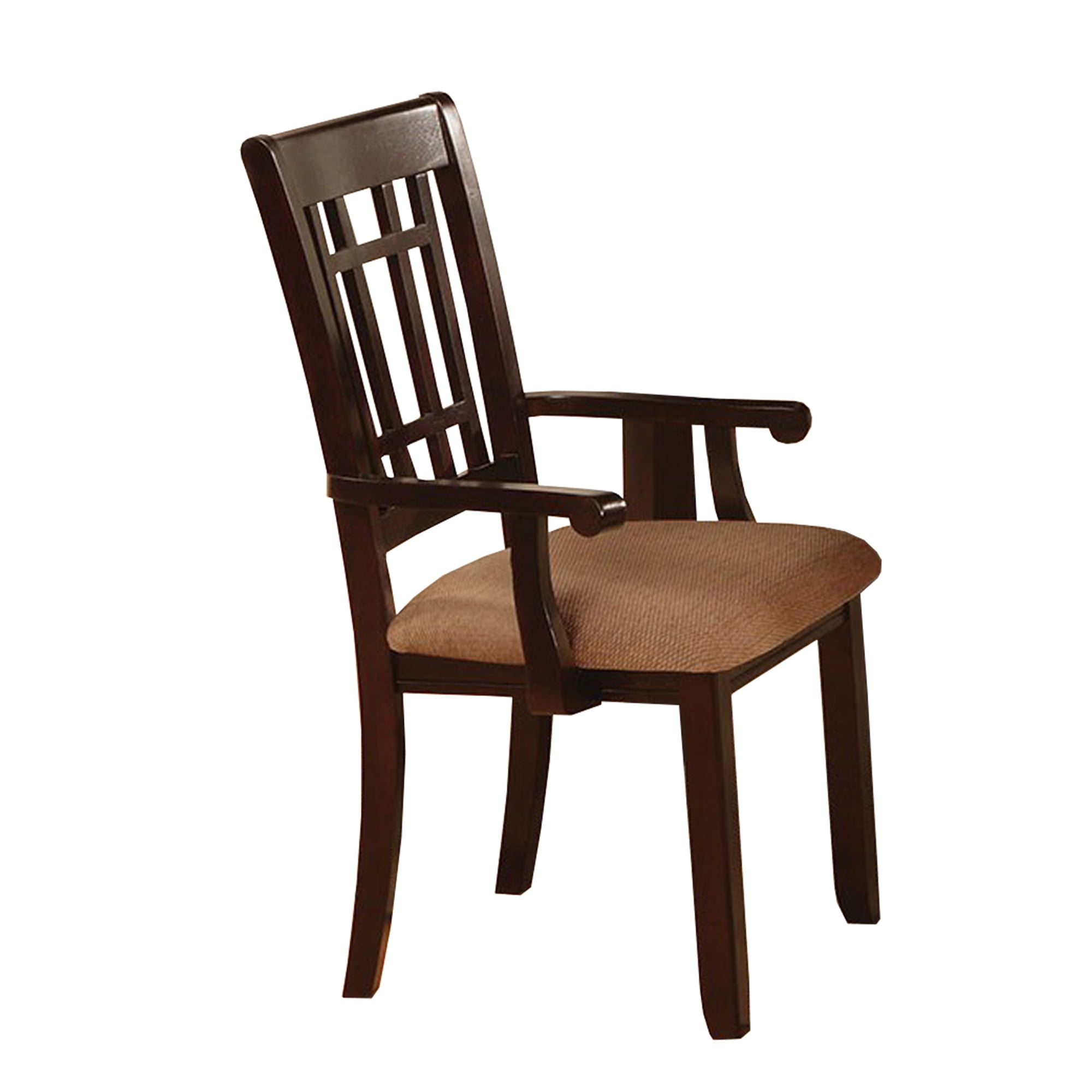 Central Park I Transitional Arm Chair, Dark Brown Finish, Set Of 2 ...