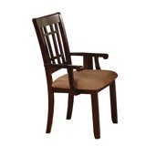 Central Park I Transitional Arm Chair, Dark Brown Finish, Set Of 2 ...