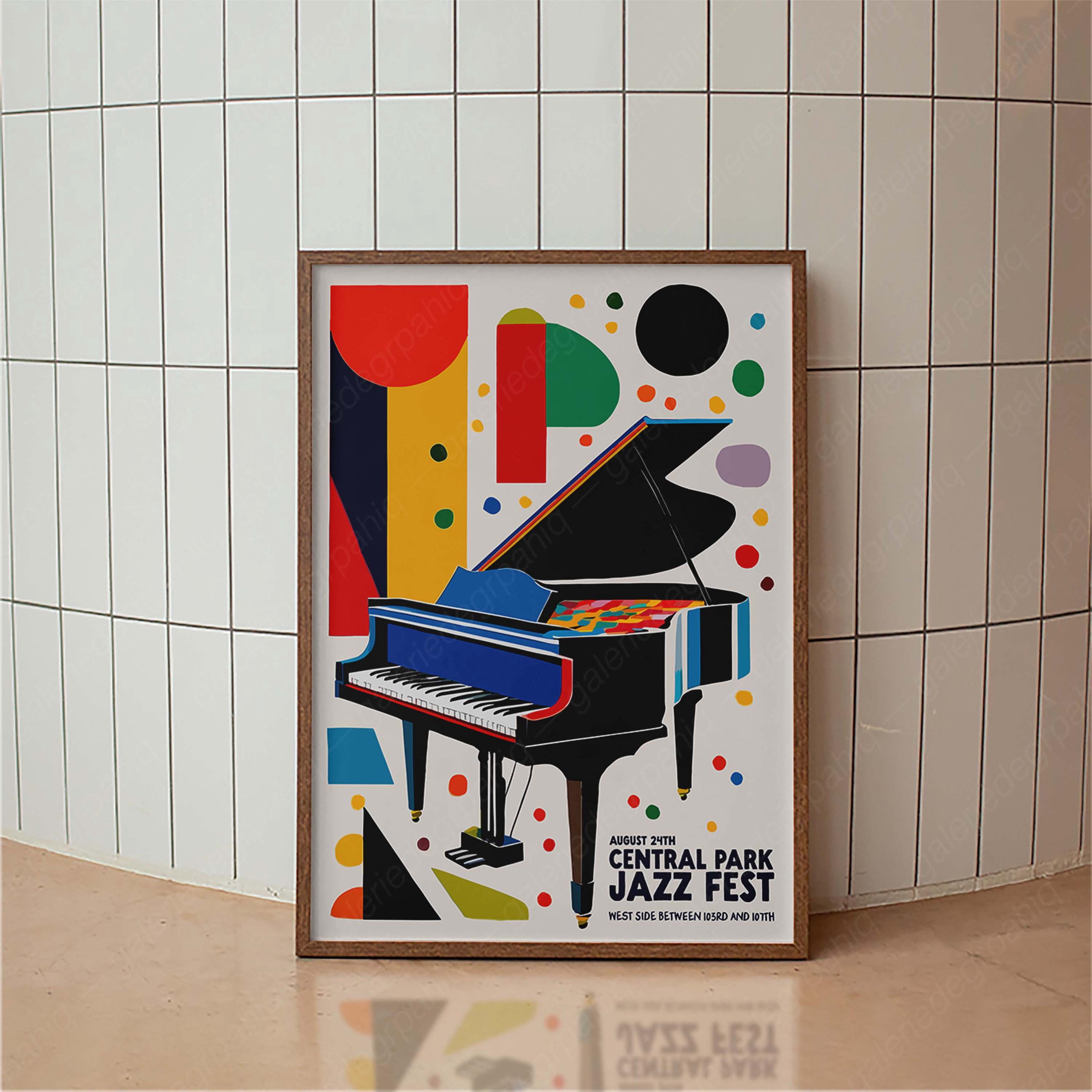 Central Park Jazz Festival – NYC Jazz Poster, Vintage Typography, Retro ...