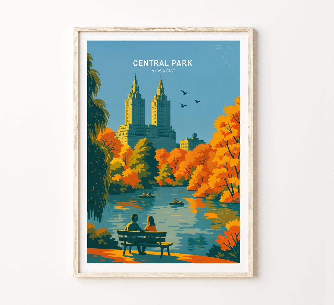 Central Park New York City Manhattan Skyline Nature Art Print, Unframed ...