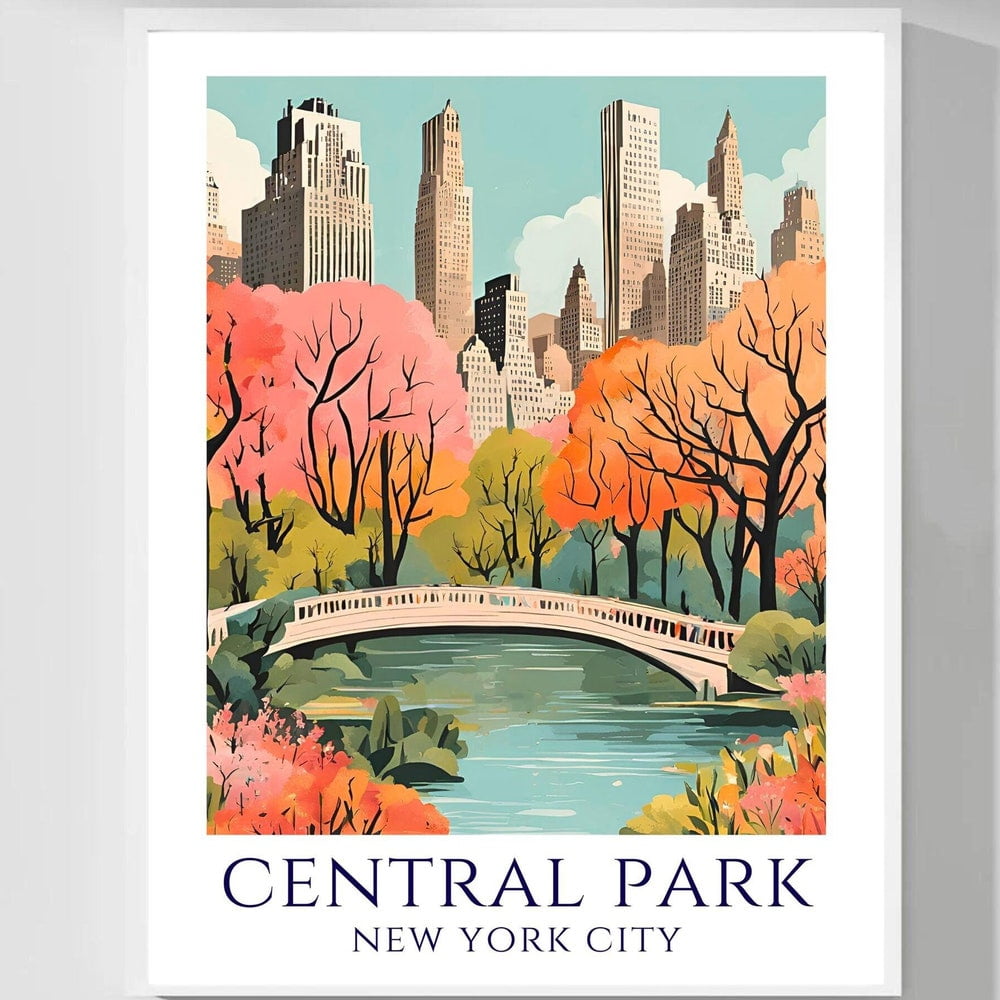 Central Park Nyc Wall Art, New York City Poster, Nyc Artwork, New York ...
