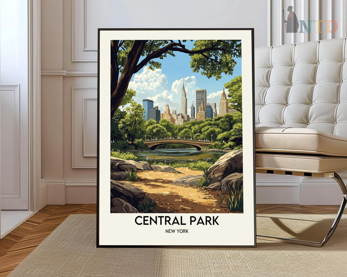 Central Park Print, Central Parkcentral Park Poster, Central Park Photo ...