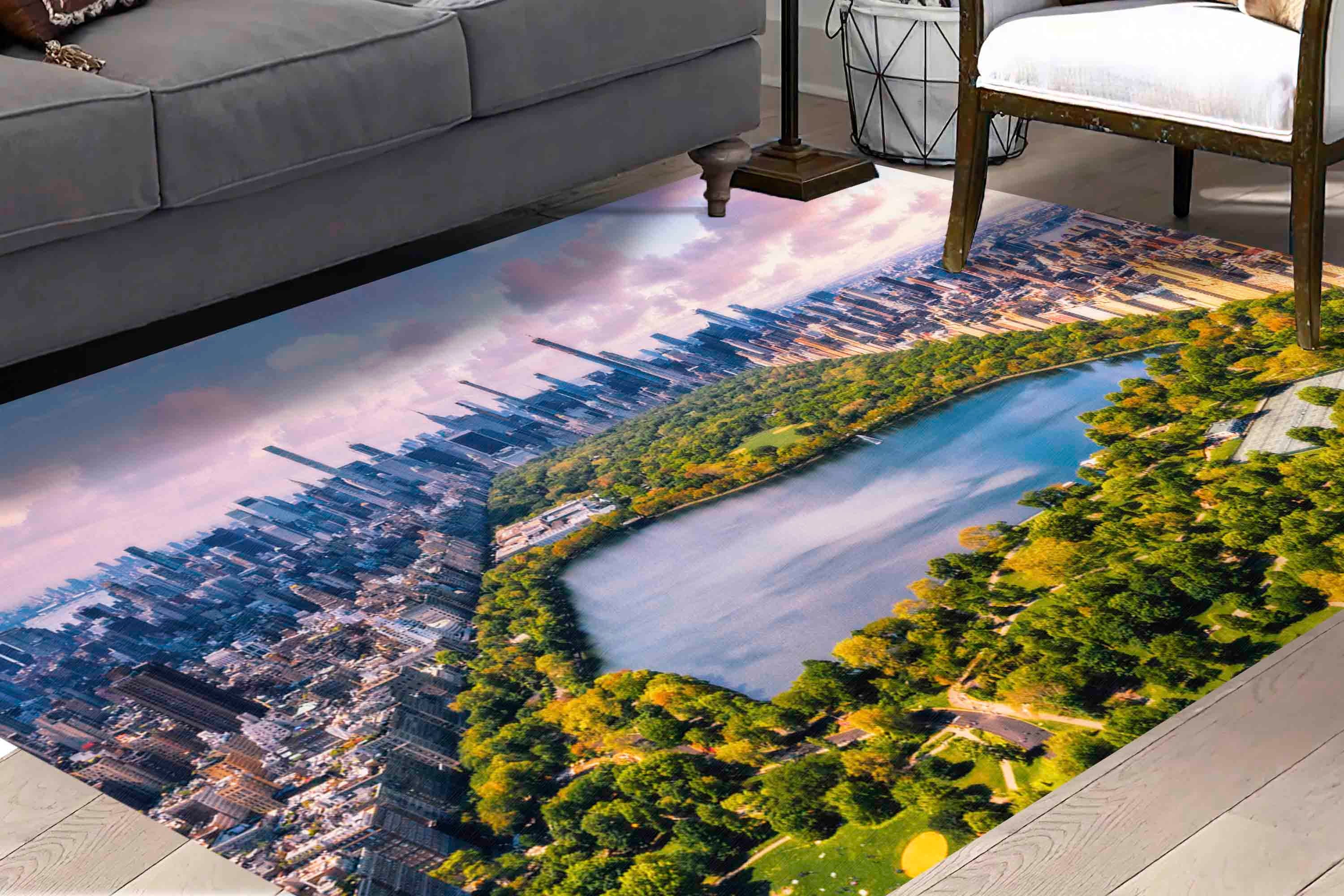 Central Park Rug, NYC Rug, City Landscape Rugs, View Rug, Bath Rug ...