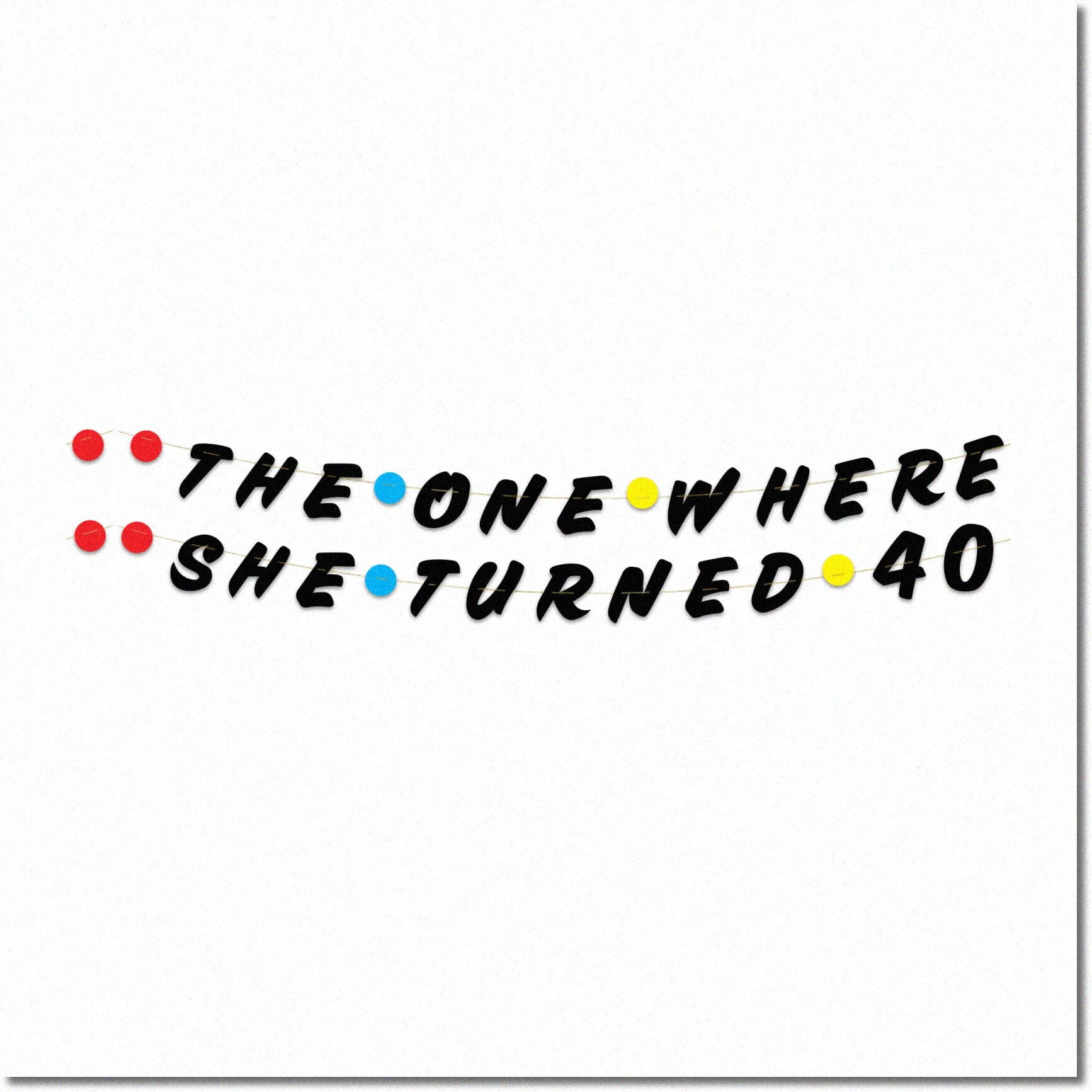 Central Perk 40th Birthday Celebration Kit - Glittery Black Banner ...