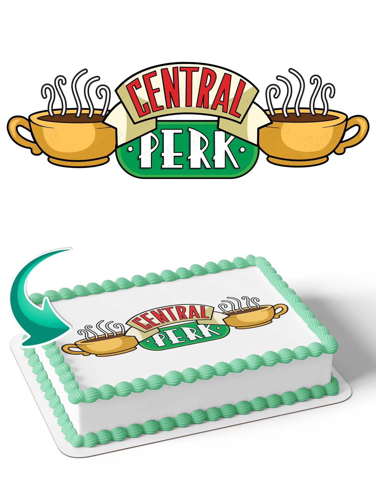 Central Perk Friends Edible Image Cake Topper Personalized Birthday ...