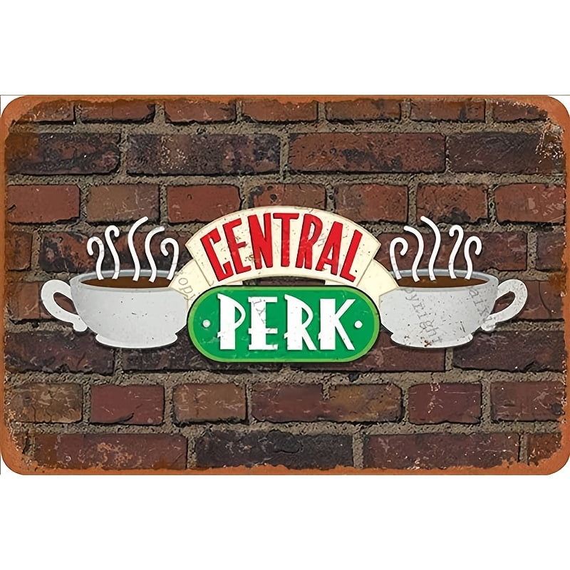 Central Perk Vintage Metal Signs, Retro Tin Sign Poster Plaque Wall ...