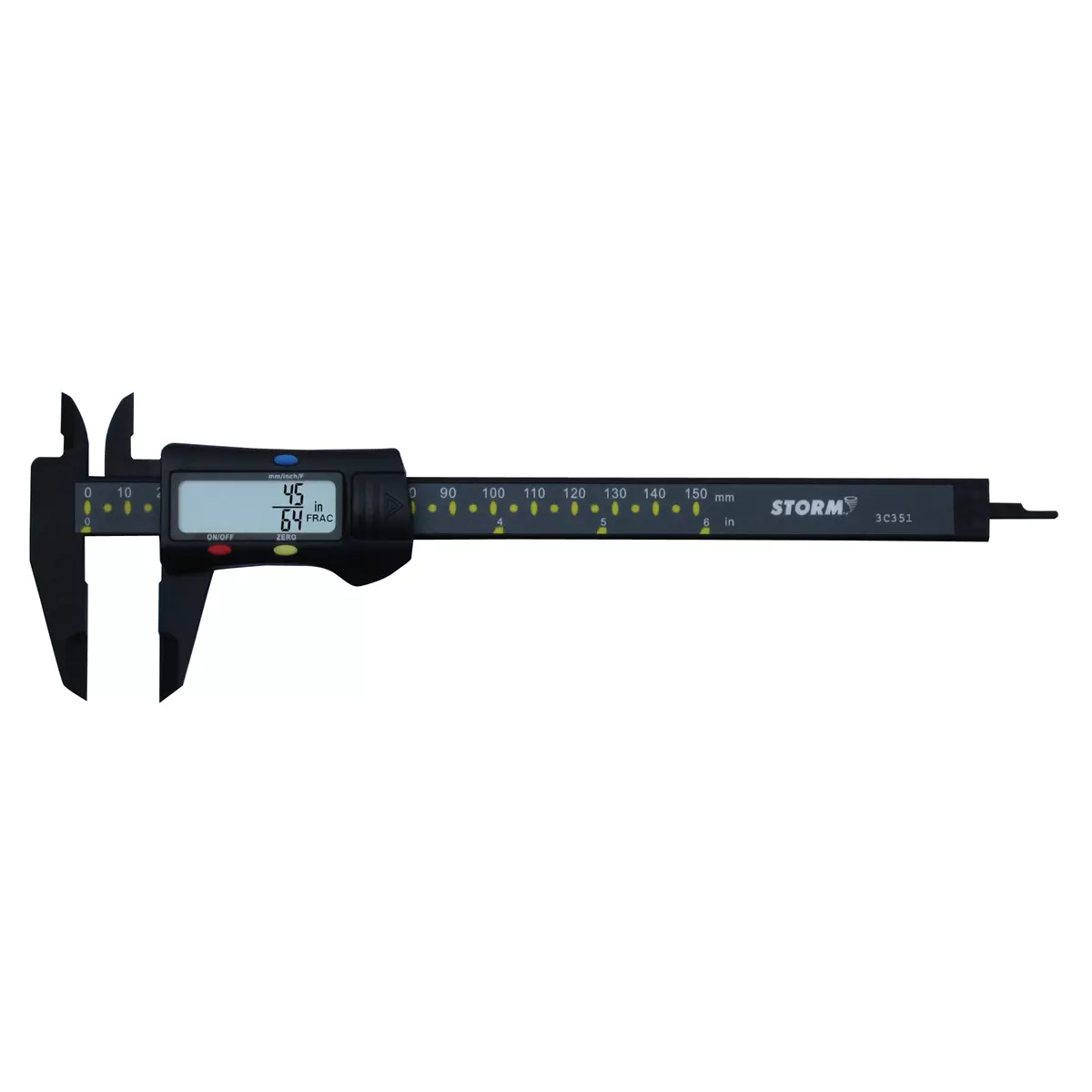 Central Tools 3C351 Carbon Fiber Digital Caliper with Fractional ...