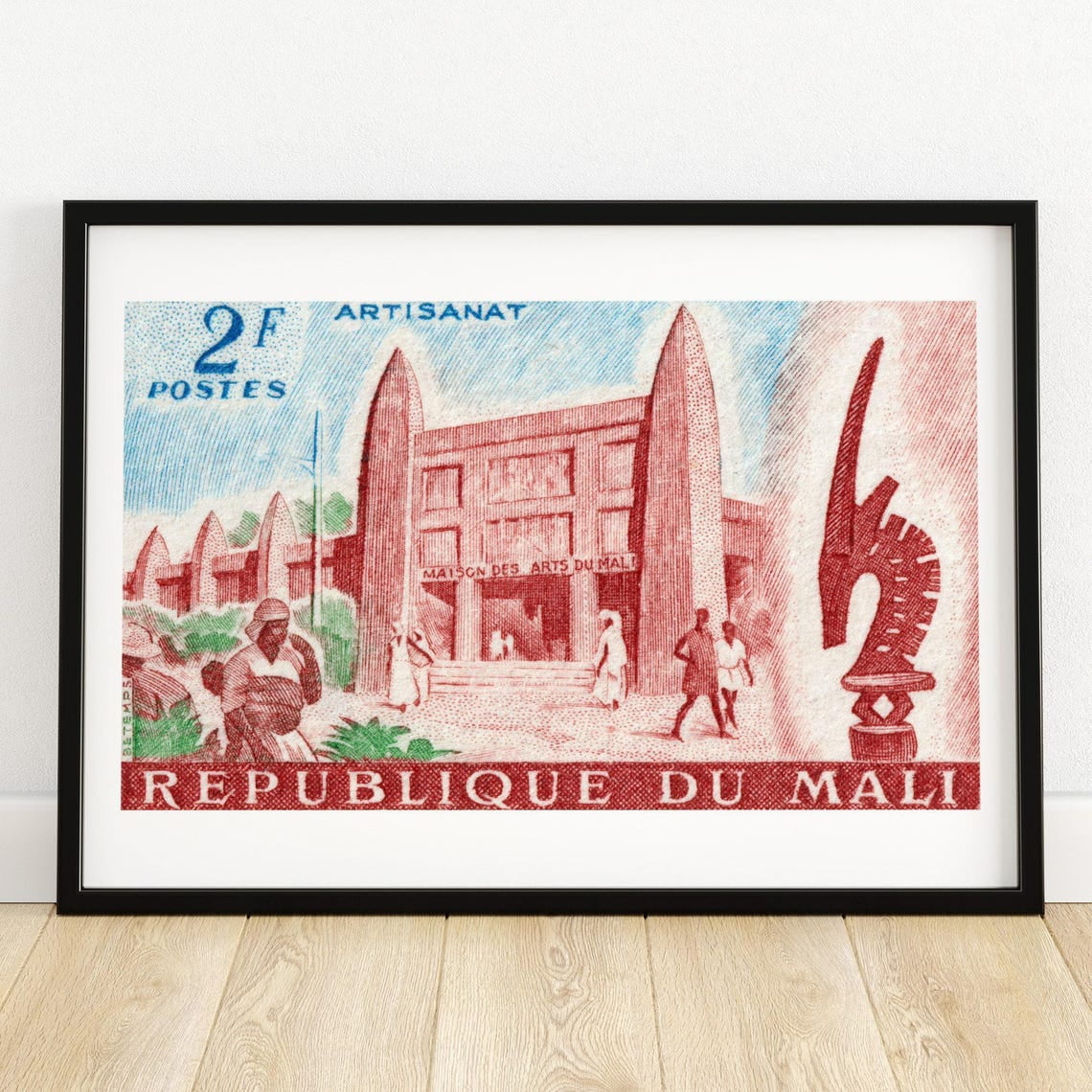 Centre Of Artisinal Arts - Vintage Mali Art - Postage Stamp Print ...