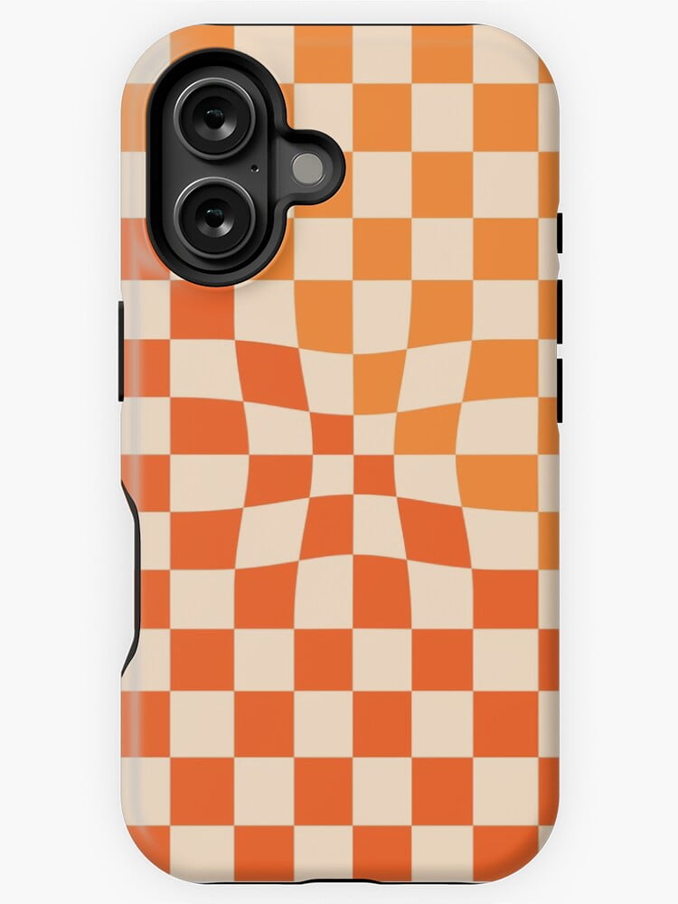 Centre Warp Check Groovy Abstract Pattern iPhone Case 11 12 13 14 15 16 ...