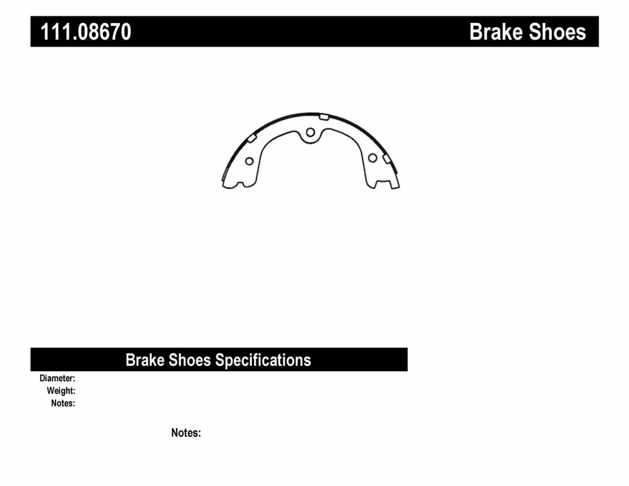Centric 111.08670 Centric Brake Shoes - Walmart Business Supplies