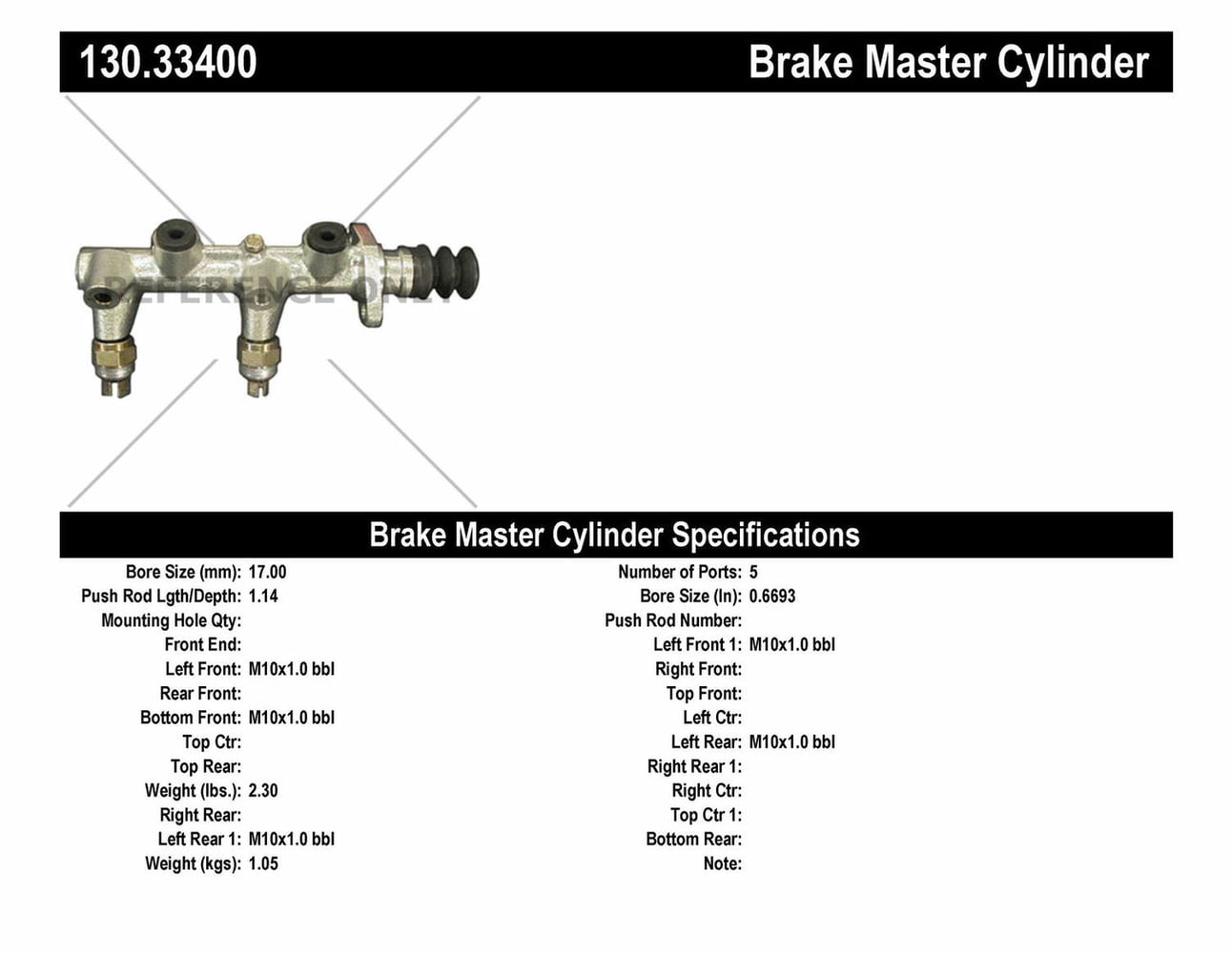 Centric 130.33400 Premium Brake Master Cylinder - Walmart.com