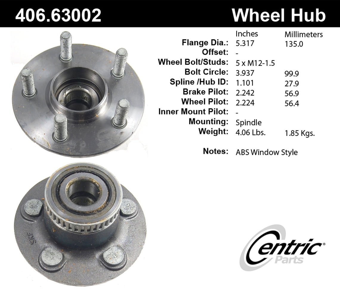 Centric 406.63002E Premium Hub Assemblies Fits select: 1996-1997 ...
