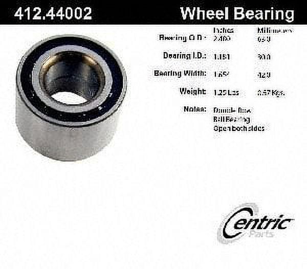 Centric 412.44002E Standard Axle Ball Bearing Fits select: 1983-1989 ...