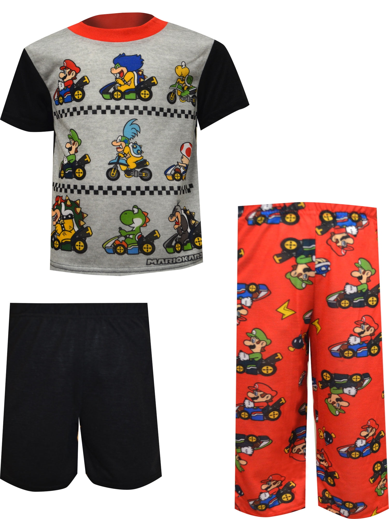 Centric Brands Boys' MARIOKART Pajamas Sleepwear, 3 Piece Set, Choose a ...