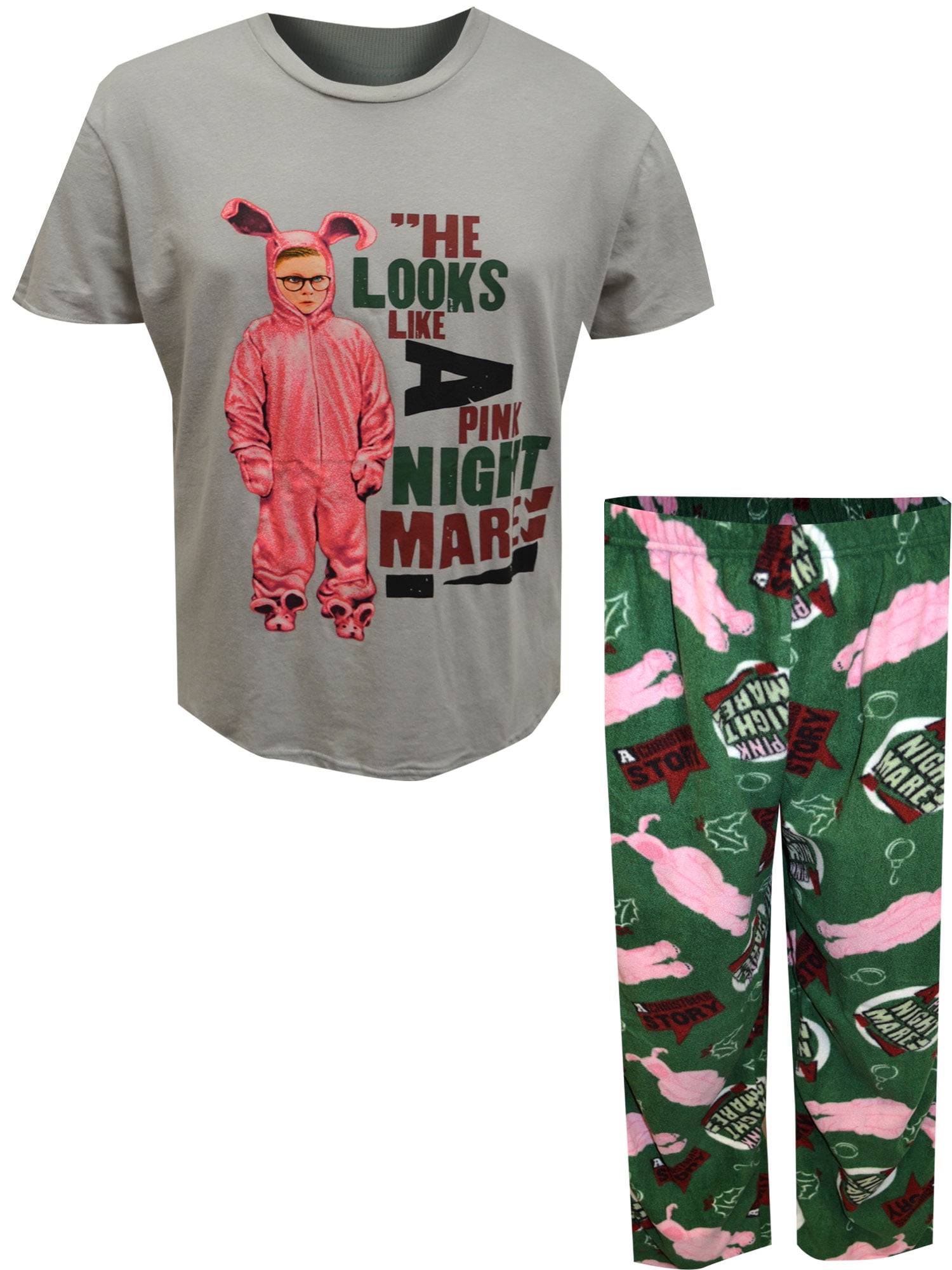 Centric Brands Men's Christmas Story Ralphie Pink Nightmare Pajama Set ...