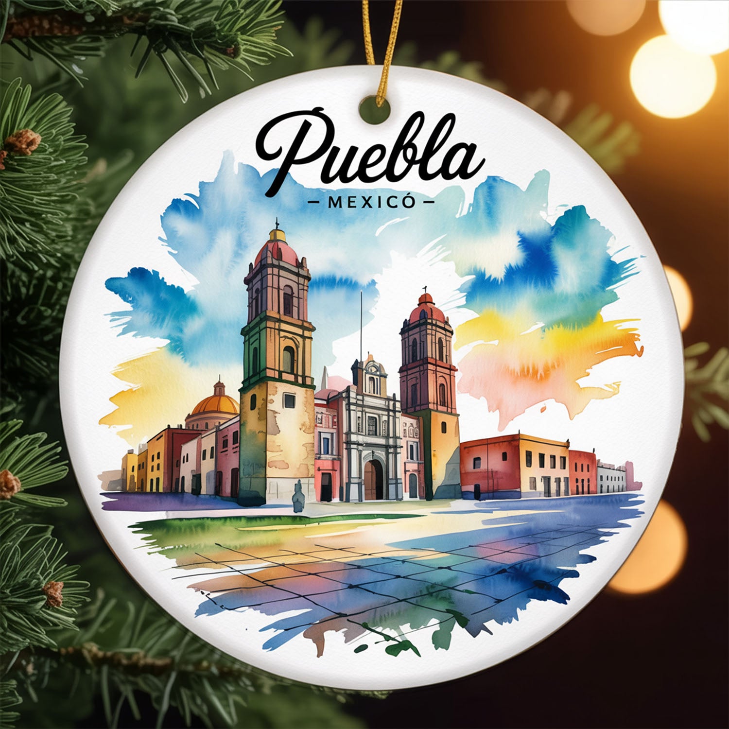 Centro Histórico – Puebla Mexico, Travel Ornament – Ceramic Ornament ...