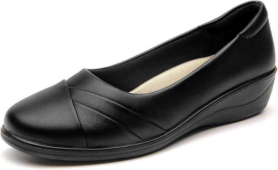 CentroPoint Women's Low Heel Wedge Shoes Round Toe Slip-on Loafer Flats ...