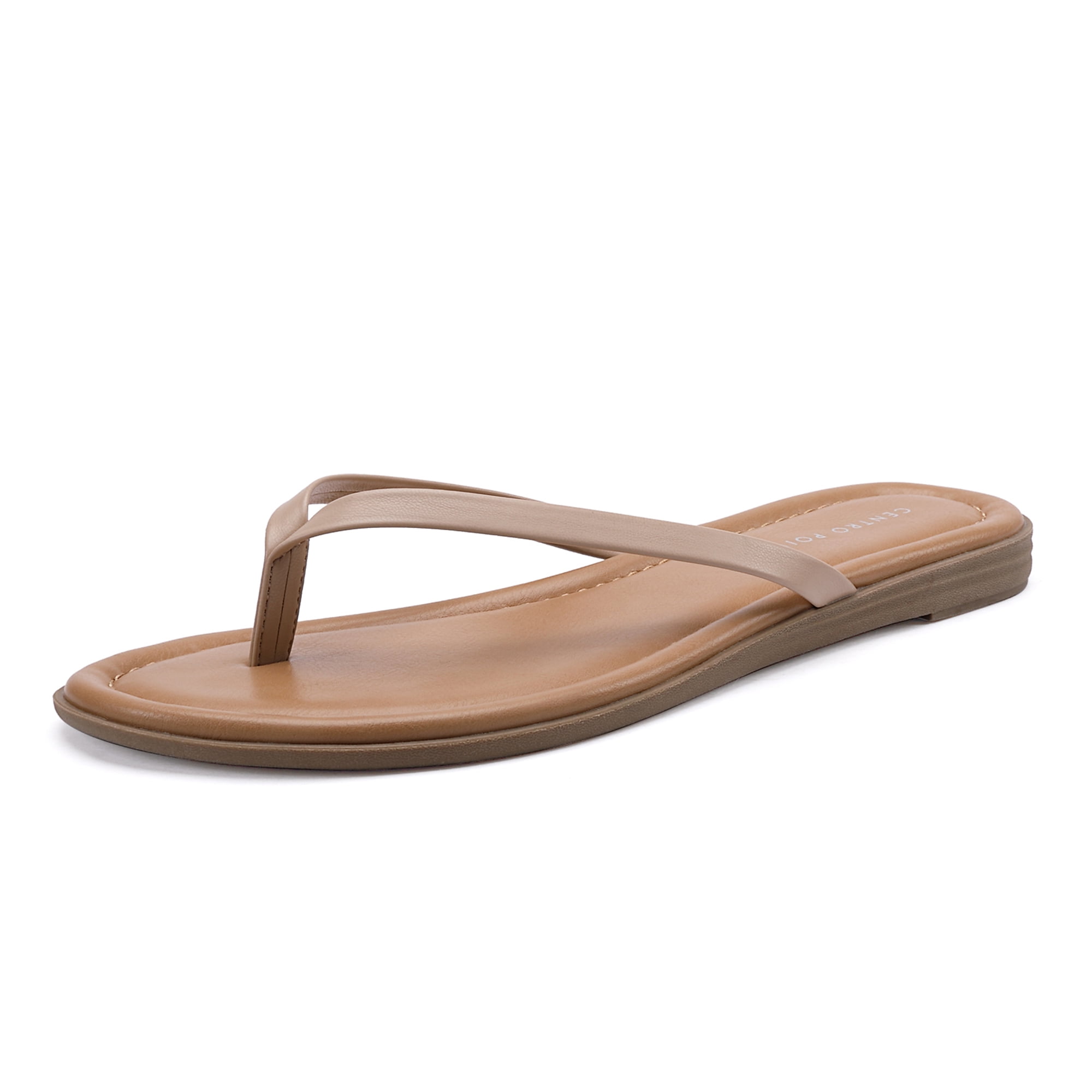 CentroPoint Women's T-strap Thong Flat Flip Flops Casual Thin Strap ...