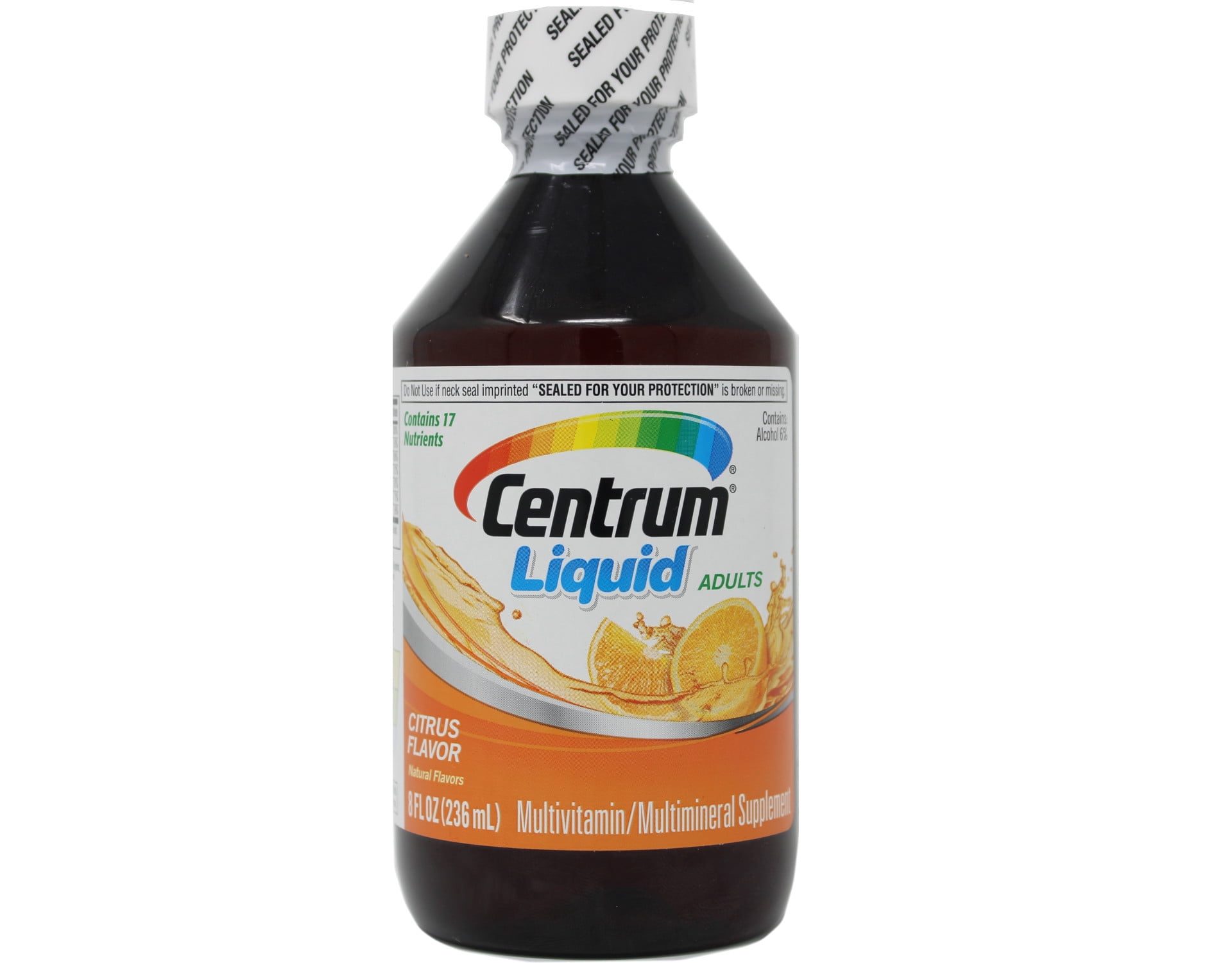 Centrum Liquid Adults Citrus Multivitamin, 8 oz, 17 Essential Nutrients ...