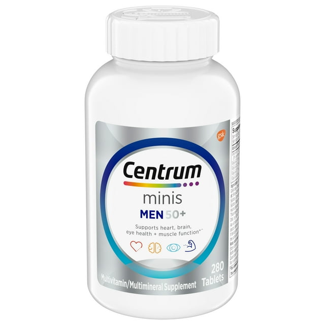 Centrum Minis Silver Mens 50 Plus Multivitamin, Supports Memory and ...