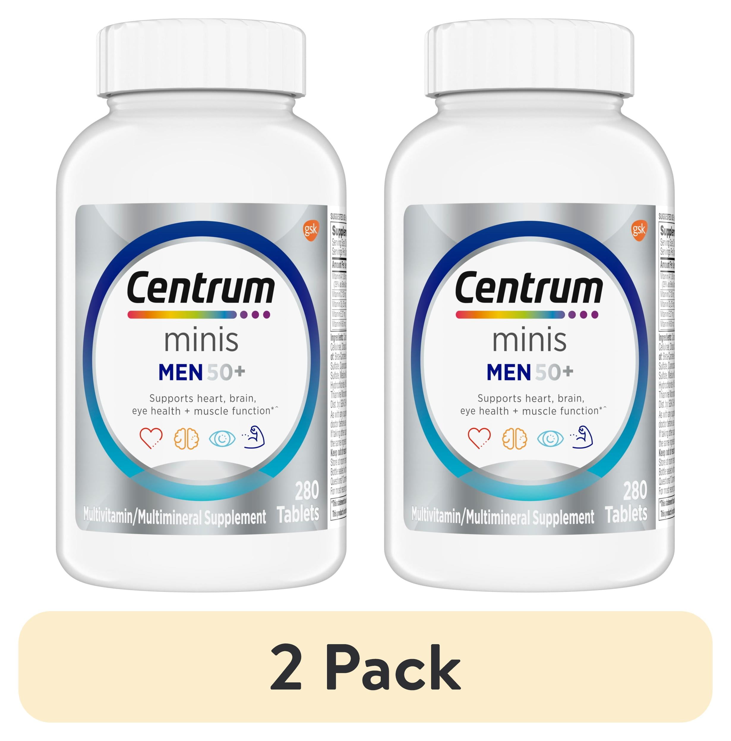 (2 pack) Centrum Minis Men 50+ (280 Count) Multivitamin/Multimineral ...