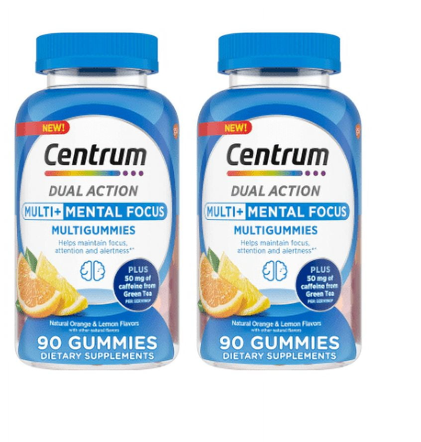 Centrum MultiGummies Multi+ Dual Action Mental Focus Multivitamin with ...