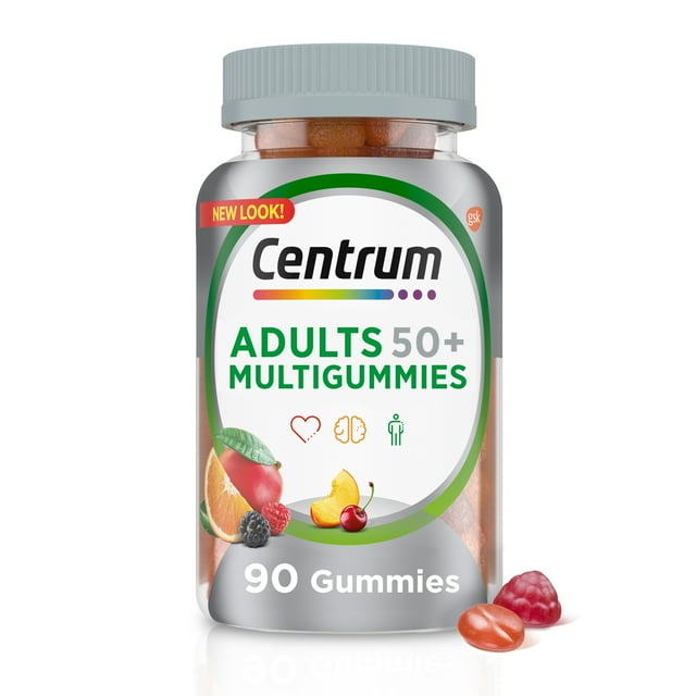 Centrum Multigummies Adult Over 50 Multivitamin Gummies, Assorted Fruit ...