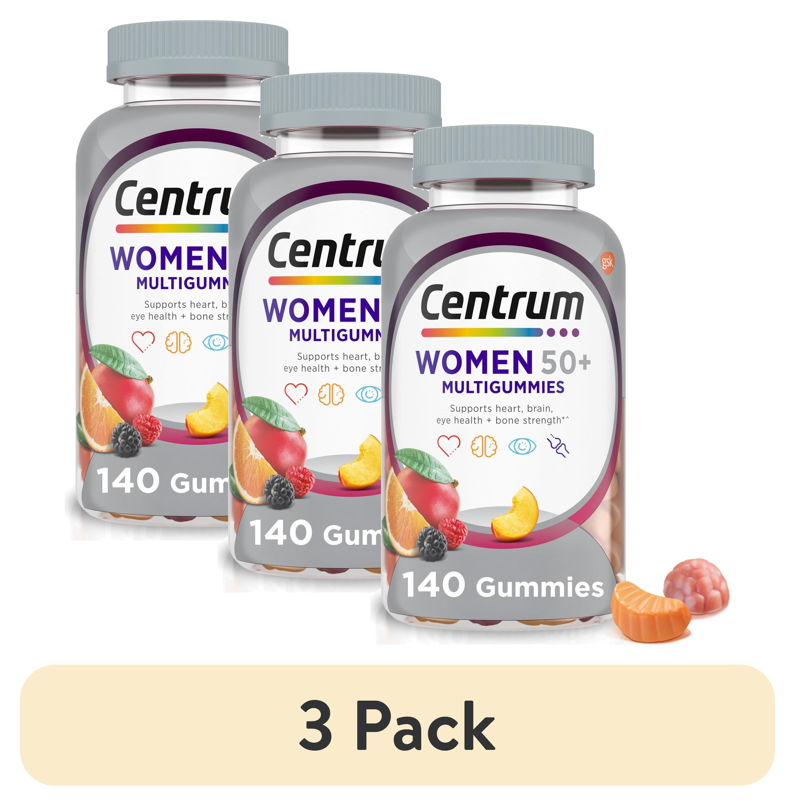 (3 pack) Centrum Multigummies Womens 50+ Gummy Vitamins, Multivitamin ...