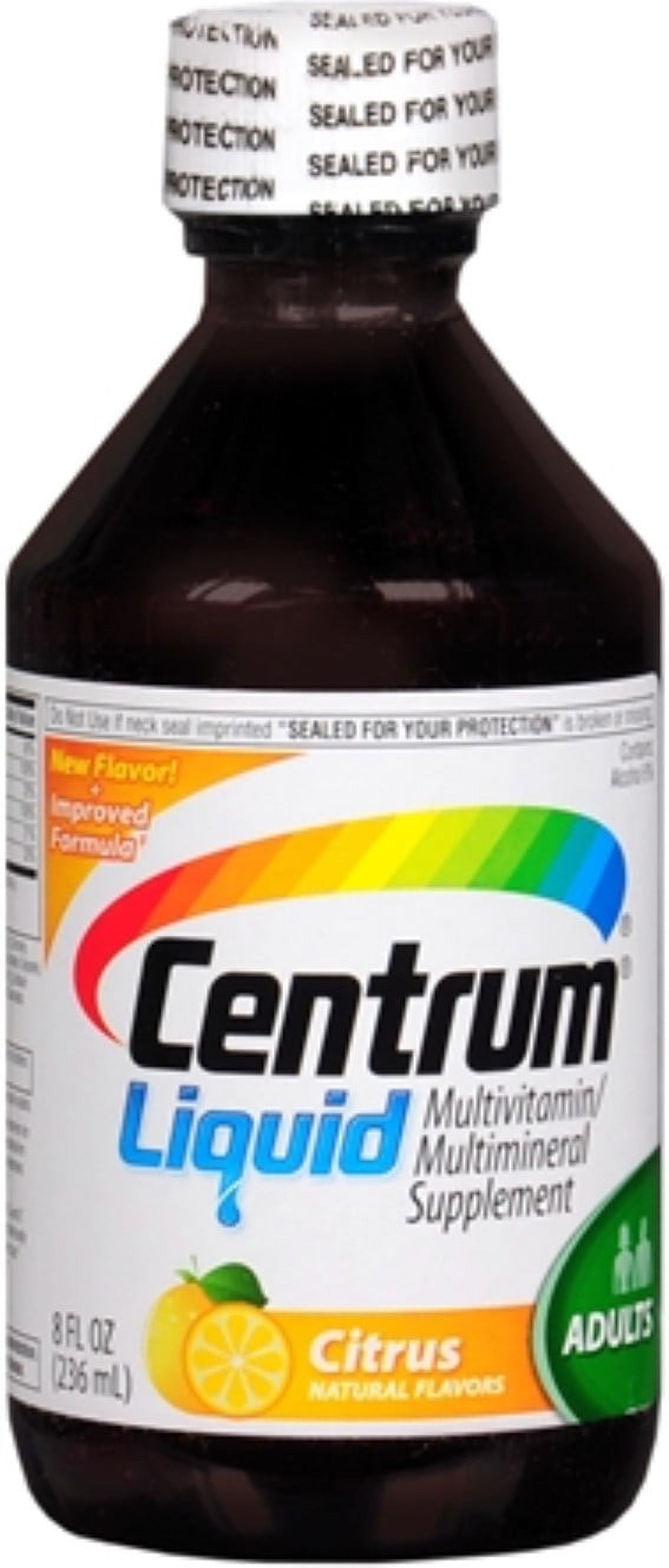 Centrum Liquid Multivitamin Supplement, Multimineral for Adults, Citrus ...