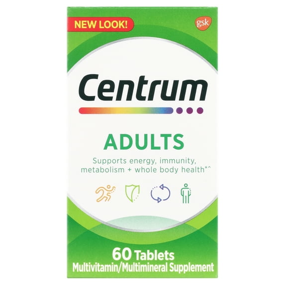 Centrum Adult Multivitamins 60-Count Tablets Supporting Energy ...