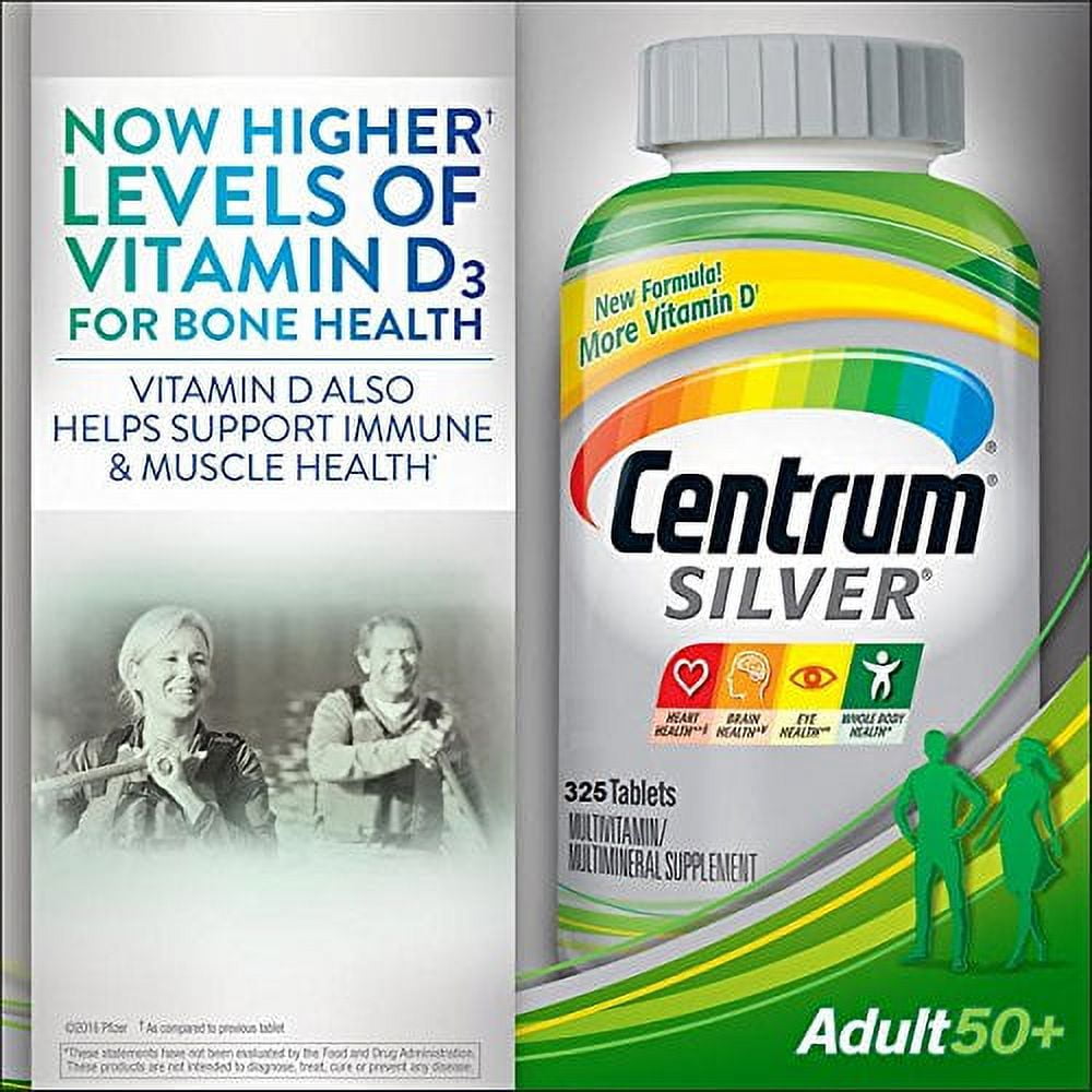 Centrum Silver Adults 50+ 325 Tablets - Walmart.com