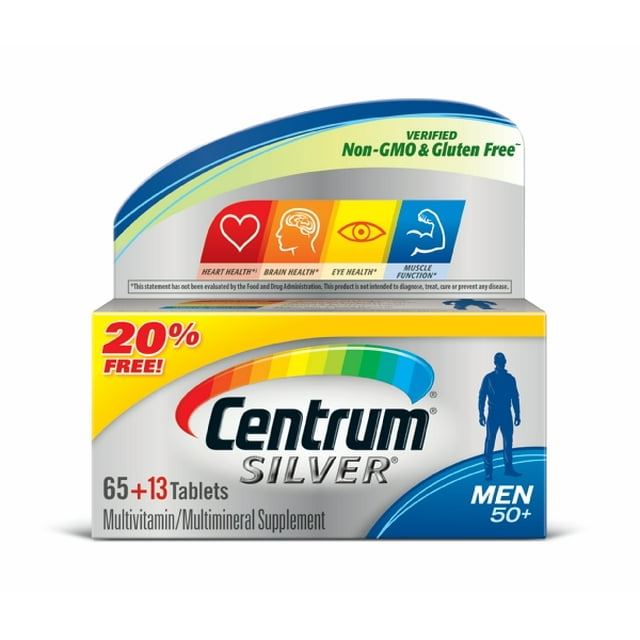 Centrum Silver Men 50+ Multivitamin Tablets, 78 Ct BONUS - Walmart.com