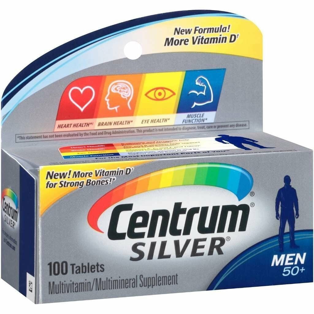 Centrum Silver Men's 50+ Tablets 100 Tablets (Pack of 2) - Walmart.com