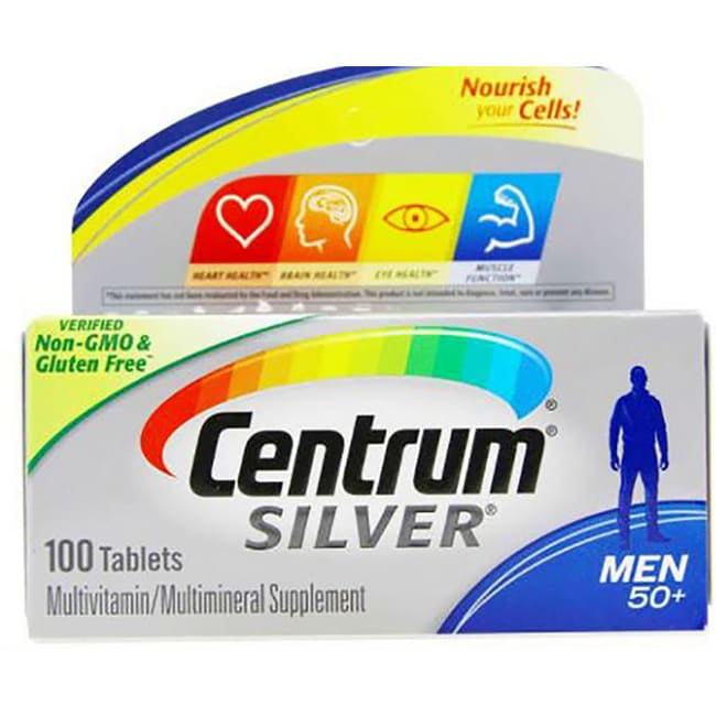 Centrum Silver Mens 50 Plus Vitamins, Multivitamin Supplement, 100 ...